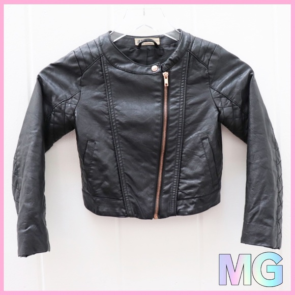 H&M | Jackets & Coats | Hm Girls Black Crop Jacket Us 67y | Poshmark